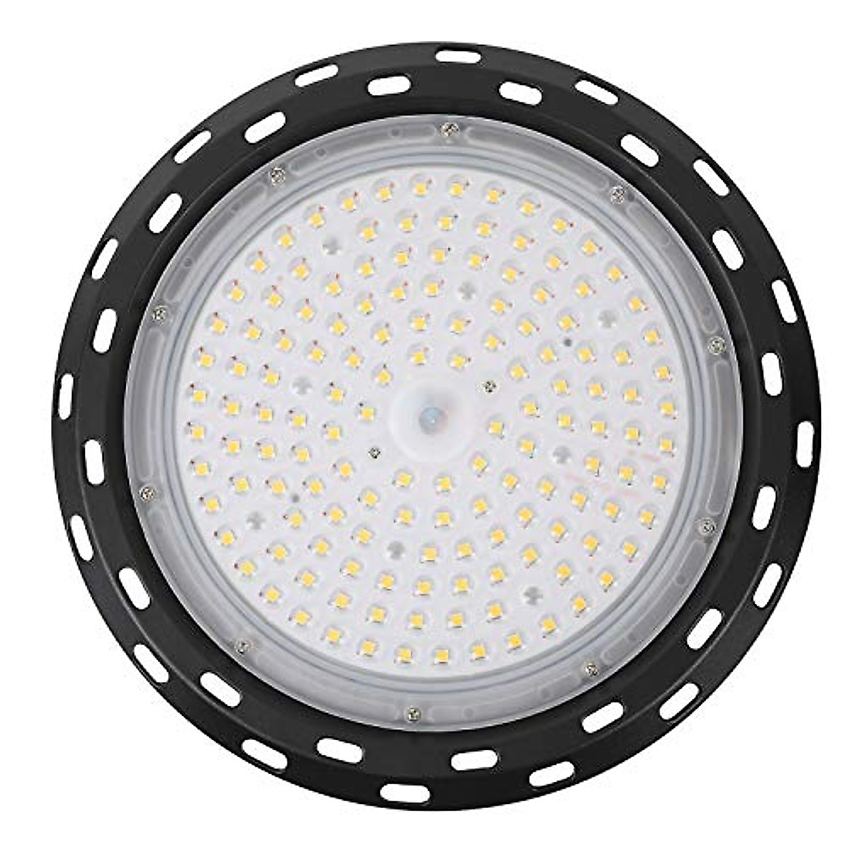 Q QINGCHEN UFO High Bay LED Light 100W 5000K White with US Plug 5 ft Cable LED Warehouse Light, High Bay Shop Light Fixtures for Factory Garage Gym