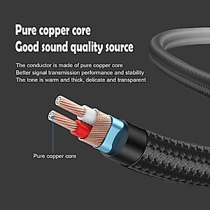 DIGITNOW 6.35mm 1/4" to 3.5mm 1/8" Male TRS Stereo Audio Cable with Alloy Housing and Nylon Braid for Smartphone, PC, Home Theater, Amplifier and Mixing Console, 6.6Ft