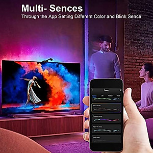 Dosilkc TV LED Backlight with Camera, 1080P WiFi Camera Screen Sync Controller with Phone App, RGBIC LED Lights for TV with Video, Music Rhythm, Scene Mode, 16.4ft Led Strip Lights for 55-70 inch TVs