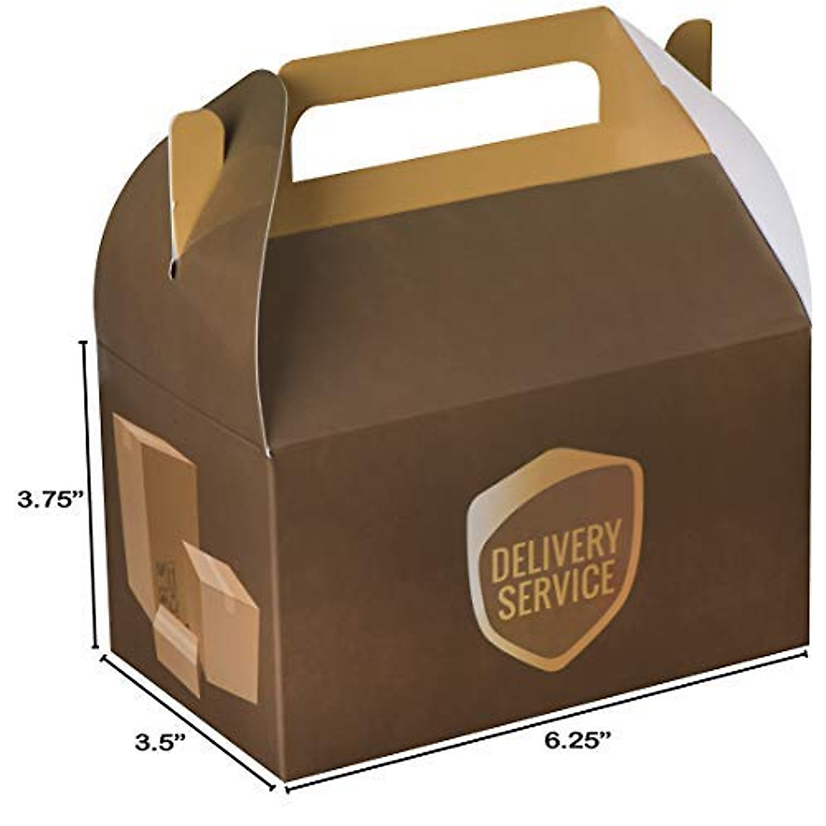 Hammont Paper Treat Boxes -Party Favors Treat Container Cookie Boxes Cute Designs Perfect for Parties and Celebrations 6.25" x 3.75" x 3.5 (UPS Paper Treat Box)