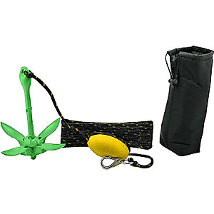 XIALUO Marine Green Kayak Anchor Kits 7 lb Folding Anchor Accessories with 50 ft Rope for Fishing Kayaks, Canoe, Jet Ski, SUP Paddle Board and Small Boats