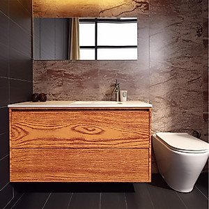 HATOKU 17.7" x 196" Brown Wood Peel and Stick Wallpaper, Contact Paper for Cabinets PVC Self Adhesive Wallpaper for Desk Drawer Shelf Liner