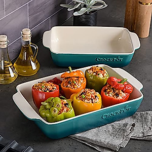 Crock-Pot 2-Piece Ceramic Bakeware Set, 2-Piece, Teal