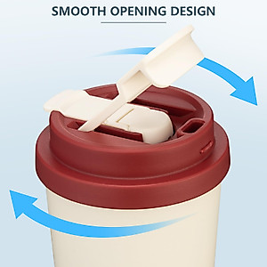 Simcat Coffee Tumblers 316 Ceramic-Lined Insulated Stainless Steel Travel Coffee Mug Leak Proof 17oz Coffee Tumblers with Lid and Straw for Keep Hot/Ice Coffee,Tea (Red)