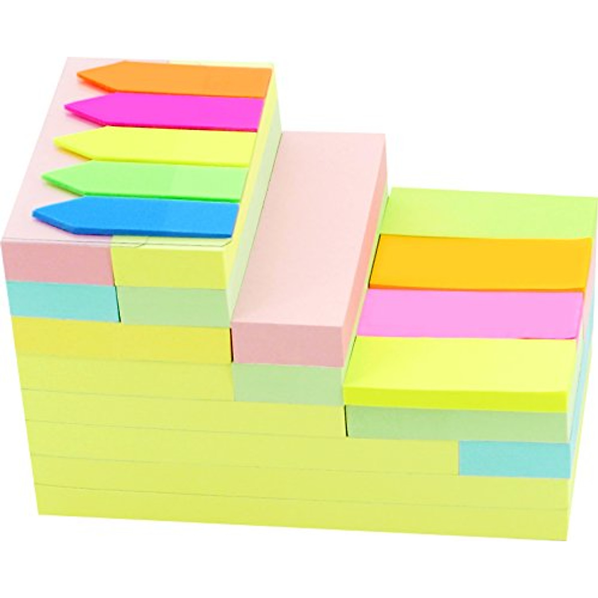 4A Sticky Notes Value Pack,Assorted The Most Commonly Used Sizes In One PP Box,Self-Stick Notes,18 Pads/Box,1900 Sheets Total,4A 4012
