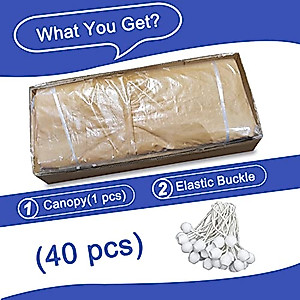 MARVOWARE 10x20 Car Canopy Replacement Carport Tarp Cover with Fabric Pole Skirts Ball Bungees for Tent Top Garage Boat Shelter(Only Tarp Cover) Brown