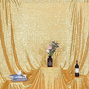 Juya Delight Gold Sequin Backdrop Curtain,4PCS 2FTx8ft Glitter Backdrop Curtain for Party,Birthday,Christmas Wedding Decoration