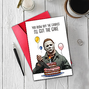 Michael Myers Birthday Card, Funny Birthday Card for Men, Horror Bday Card, Birthday Gift for Anyone
