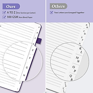 Address Book with Alphabetical Tabs, Hardcover Password Book, Address Organizer Keep Track of Phone Numbers, Special Days, Birthdays, Anniversaries and Notes (5.3'' x 7.7", Purple)