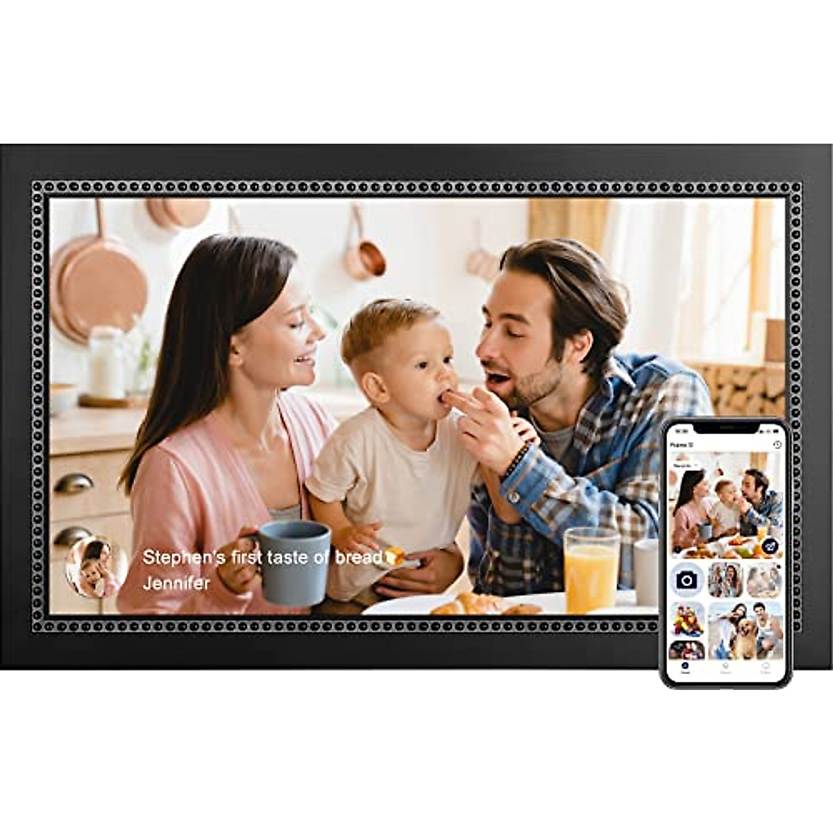 Digital Picture Frame 15.6 Inch Large Digital Photo Frame Full HD Touchscreen Smart Cloud Photo Frame with 32GB Storage, Auto-Rotate, Easy Setup to Share Photos or Videos via AiMOR APP, Wall Mountable
