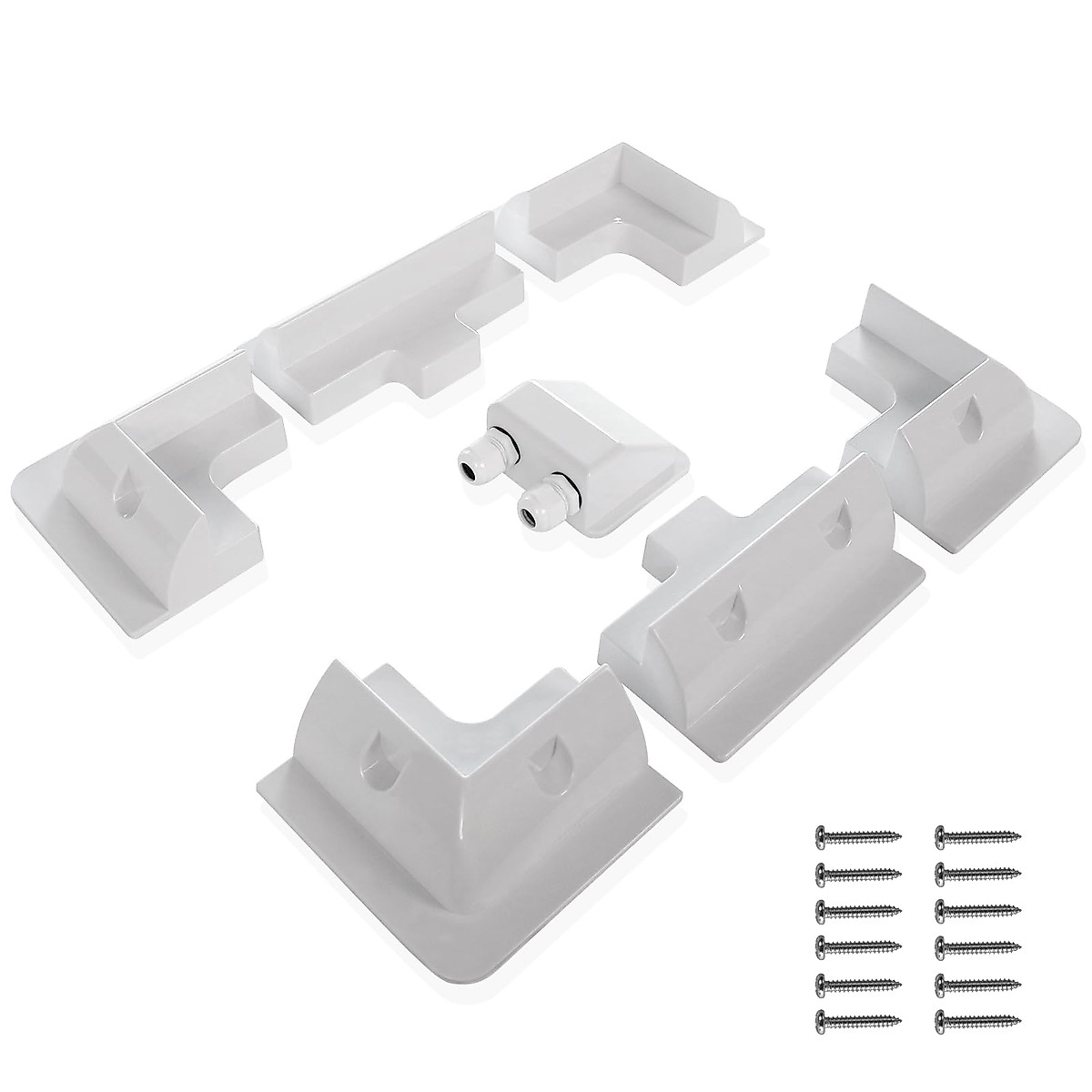 Solar Panel Mounting Brackets 7PCS Solar Panel Rv Roof Mounting Brackets Kit, Rv Solar Panel Mounts Kit No Drill, Caravans, Campervans(White)