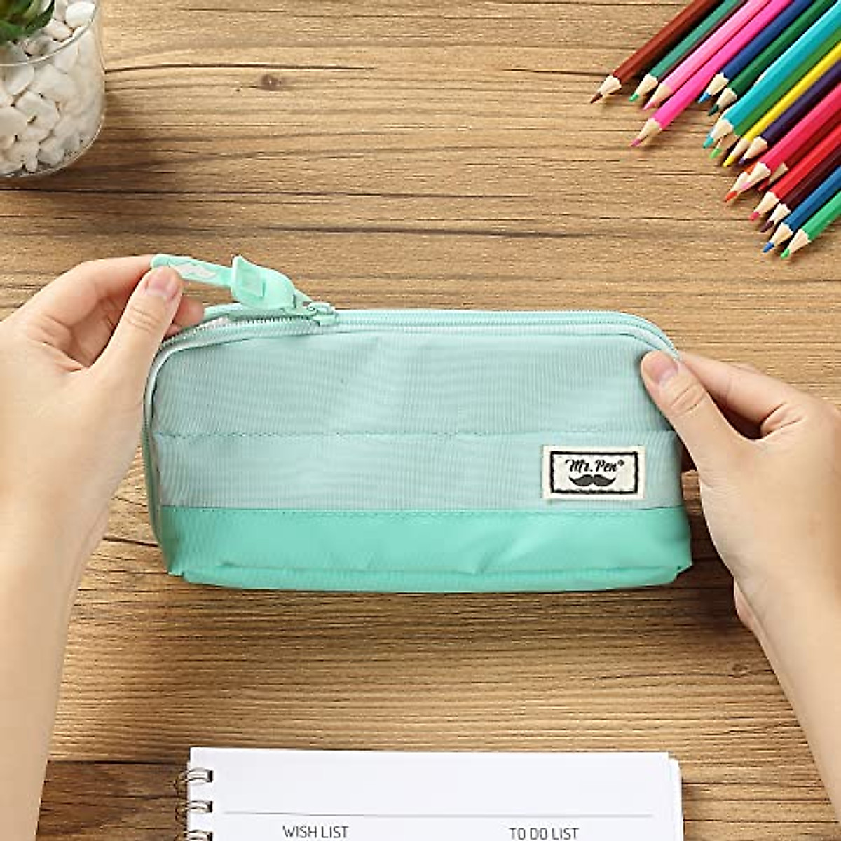 Mr. Pen- Pencil Case, Mint Green, Pencil Pouch, Pencil Bag, Pen Case, Pen Pouch, Pen Bag, Pencil Pouches, Pencil Bags, Green Pencil Case, School Pencil Case, College Pencil Case