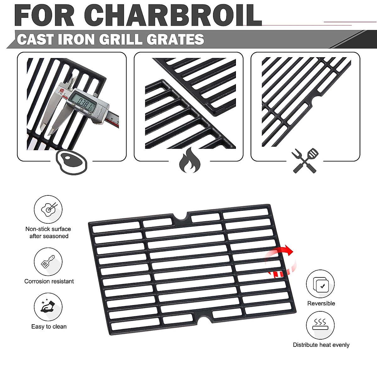 463342119 Grill Grates Parts for Charbroil Performance 4 5 Burner Grill Replacement Parts 463347519 463347518 463347017 463347418 463376017 463342118 Charbroil 475 Side Burner G470-0002-W1 Grates