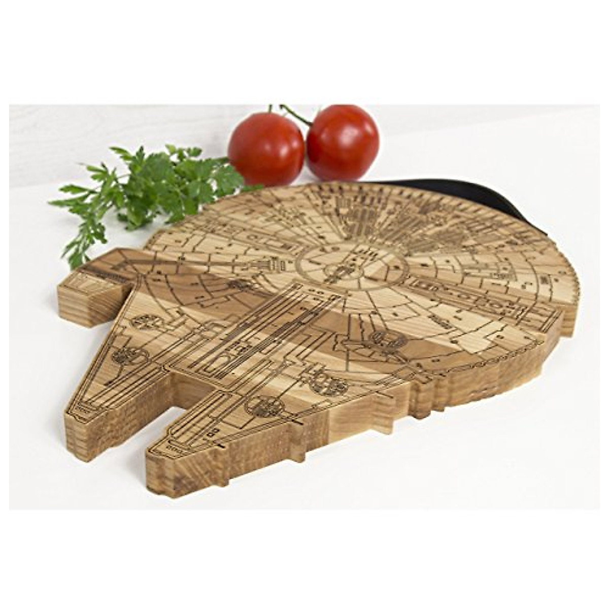Millennium Falcon Board - Wooden Cutting Board - Engraved Wooden Plate - Rustic Cutting Board - Futuristic Serving Platter - Valentines Gift