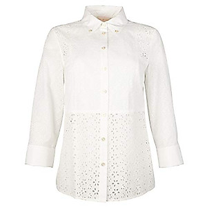 Tory Burch Women's Patchwork Eyelet Shirt Blouse NI 2