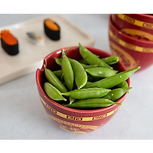 Boom Trendz Year Of The Sheep Chinese Zodiac Ceramic Dinnerware Set Includes 16 Ounce Ramen Noodle Bowl and Red One Size