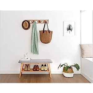 SOBIBO Shoe Entryway Bench, Bamboo Shoe Rack Bench, Organizer with 2 Tier Storage Simple Style Good Load Bearing, Ideal for Entryway Hallway Living Room,(Nature,35.4'')