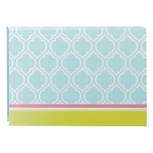 Post-it Notes, 4 x 3-Inches, Soft Prints Blue Designer Cover, Carnation Pink Notes, 1 Pad/Pack