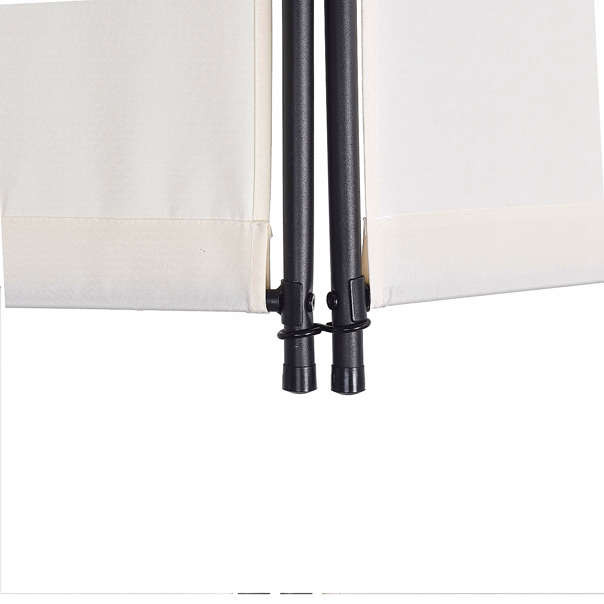 4 Panel Room Divider Privacy Screens Home Office Accents Folding Steel Frame White (White)