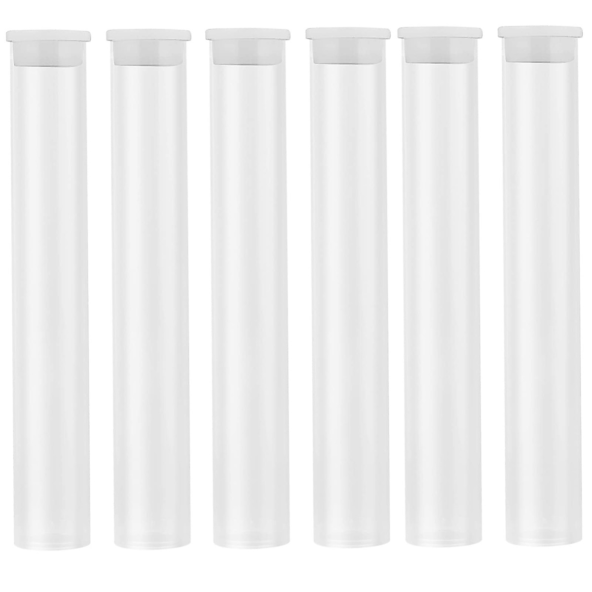 LIOOBO Clear PVC Tube: 6 Pack Acrylic Tubes with Caps, Empty Tube Packaging with Cap, Bead Craft Supply Storage