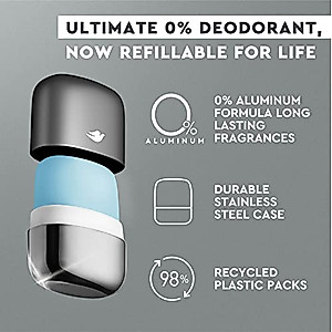 Dove Men+Care Ultimate Refillable Deodorant Kit 0 percent Aluminum Clean Touch Aluminum Free Deodorant 1.13 oz