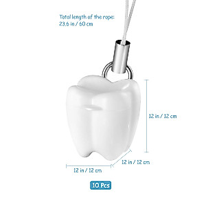 OUNONA 10pcs Baby Tooth Save Box Baby Child Tooth Keepsake Holder Organizer (White)