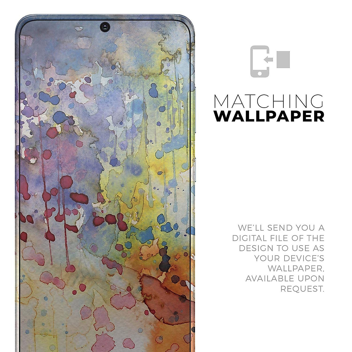 DesignSkinz Watercolor Grunge Setting Protective Vinyl Decal Wrap Skin Cover Compatible with The Samsung Galaxy S20 (Screen Trim & Back Glass Skin)