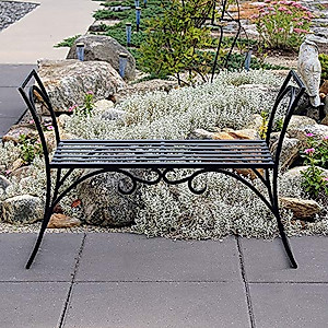 Achla Designs Wrought Iron Decorative Garden Arbor Bench