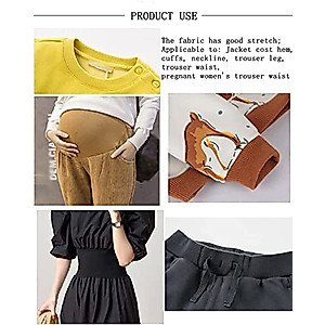 TinaKim Ribbing Fabric for Sweatshirts, Jacket Hoodies Waistbands Neckbands Cuffs Sewing Material (43x8in, 96 Brown)