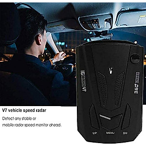 Radar Detector for Cars, 2023 Newest Laser Radar Detectors, Voice Prompt Speed, Vehicle Speed Alarm System, Led Display, City/Highway Mode, Car 360 Degree Automatic Detection(Black - AB)