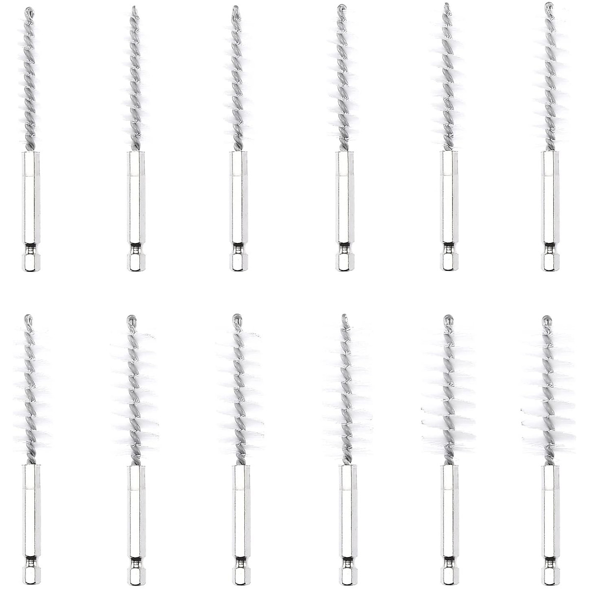 NEIKO 00325A Wire Brush Drill Attachments with 1/4-Inch Hex Shank, SAE and MM Brushes Assortment, Mountable on Power Drill or Die Grinder, 38-Piece Set