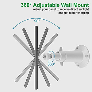 UYODM 2 Pack Solar Panel for Arlo Essential Spotlight | Weather Resistant, 16.5Ft Outdoor Power Charging Cable, Adjustable Mount | Not for Arlo HD Pro Pro2 Pro3 - Silver