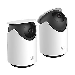 YI Pet Security Camera 2pc, 1080p 360-degree Smart Indoor Dog Cat Dome IP Cam with Night Vision, 2-Way Audio, Motion Detection, Phone App, Compatible with Alexa and Google