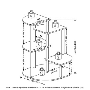 Furinno Celuka 4-Tier Indoor Outdoor Plant Stand Plant Shelf Corner Display Rack for Multiple Plants, White/Virgin White
