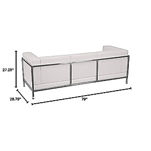 Flash Furniture HERCULES Imagination Series Contemporary White LeatherSoft Sofa with Encasing Frame