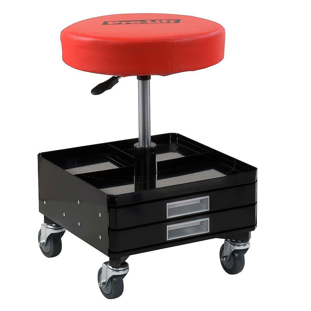 Pro-Lift C-3100 Grey Pneumatic Chair with Dual Tool Tray - 300 lb. Capacity, Pack of 1