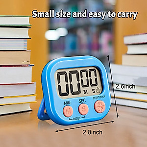 PLERISE Timers,Classroom Timer for Kids,Kitchen Timer for Cooking,Egg Timer,Magnetic Digital Timer for Teacher,Study,Exercise,Oven,Cook,Baking,Desk - 2 Pack, Blue