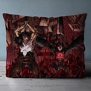 MARRKT Dark Clover Asta Anime Duvet Cover Set, 100% Microfiber Bedding Sets, 3 Pieces Ultra Soft Skin-Friendly Comforter Cover Set (1 DuvetCover+2 Pillowcase) (08,Full 80x90inch)