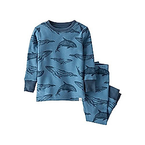 little planet by carter's unisex-baby Baby and Toddler 2-piece Pajamas made with Organic Cotton, Whales, 12 Months