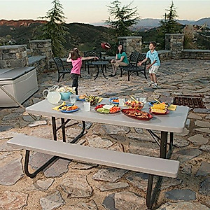 Lifetime 22119 Folding Picnic Table, 6 Feet, Putty