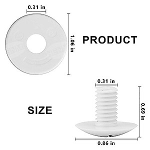 HENMI Plastic Wheel Screws (Pack of 6 Screws) for Polaris Pool Cleaner 180/280 with Extra 6 PCS Washers Pool Cleaner Replacement Parts C55 C-55, White