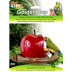 Penn-Plax Garden Cups – for Seed, Water, and Treats – Great for Small Birds (Parakeets/Budgies, Parrotlets, Cockatiels, Canaries, & Finches) – Apple (BA450)