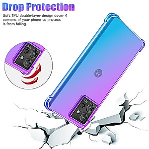 Gufuwo Case for Motorola ThinkPhone Case, Moto ThinkPhone Cute Case Girls Women, Gradient Slim Anti Scratch Soft TPU Phone Cover Shockproof Protective Case for Motorola ThinkPhone (Purple/Blue)