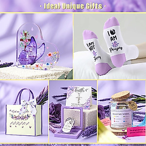 13PCS Birthday Gifts for Women,Christian Gifts for Women Faith,Self Care Package Get Well Soon Baskets,Lavender Relaxing Spa Care Package,Birthday Mothers Day Baskets for Her Mom Friend Sister Wife