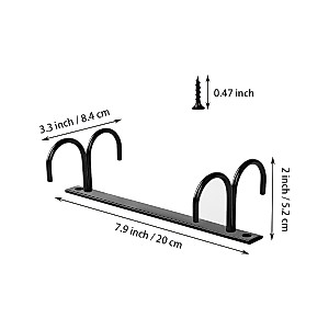 Fvstar 2pcs Mugs Holder Under Cabinet,Coffee Cups Hooks Under Shelf,Metal Mugs Drying Racks,Iron Mugs Hanging Organizer,Under Cabinet Hanger for Mugs,Kitchen Utensils,Black