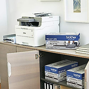 Brother Genuine TN227, TN227BK, High Yield Toner Cartridge, Replacement Black Toner, Page Yield Up to 3,000 Pages, TN227BK, Pack of 4