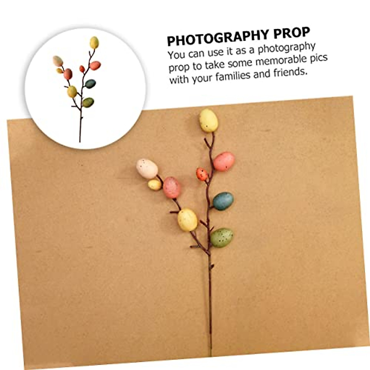 Abaodam 5 Egg Decoration Easter Flower Arrangement Egg Easter Egg Tree Branch DIY Crafts Egg Easter Picks with Pastel Easter Eggs Easter Egg Garland Easter Flowers Indoor Foam Forsythia