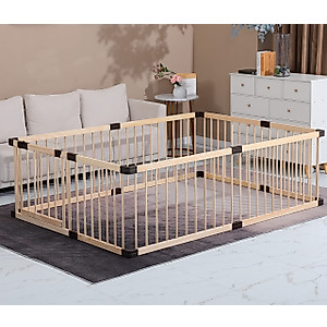 Baby Playpen,Playpen for Babies and Toddlers, Wooden Baby Playpen,79x71, Baby Play Pen,Baby Play Fence,Baby Play Yards,Baby Activity Center (180x200CM)