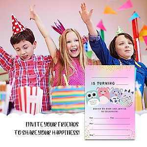 Squish Birthday Invitation Cards with Envelopes Pack of 20 (4" X 6") - Party Invitations for Boys, Girls, Kids, Teens - Squish On Over And Join Us To Celebrate - Squish Party Favors Decorations and