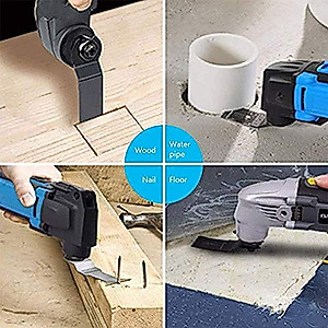 Diagtree 100 pcs Wood Oscillating Multitool Saw Blade Set Fits Fein Multimaster Porter Cable Black & Decker Bosch Dremel Craftsman Ridgid Ryobi Makita Milwaukee Dewalt Rockwell